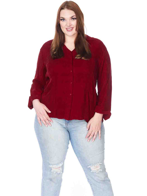 Tianello "Plus" sized Sueded "Cupro" Floral Jacquard "Suzy" Blouse ...