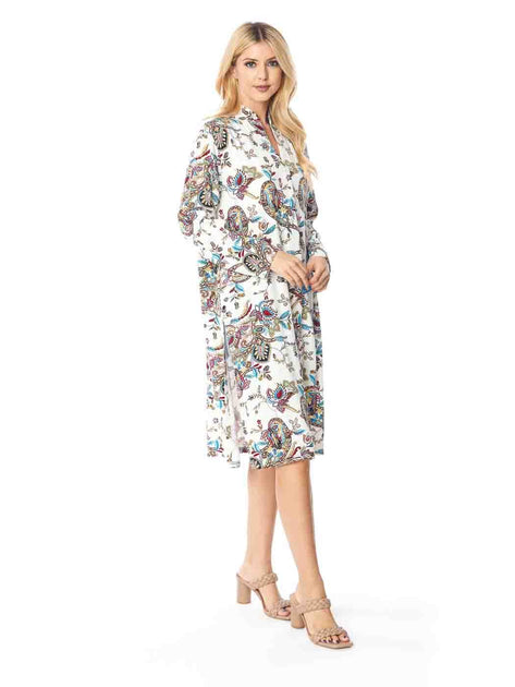 Tianello TENCEL™ "Euro Paisley" Print Long "SELENA" Duster Jacket ...